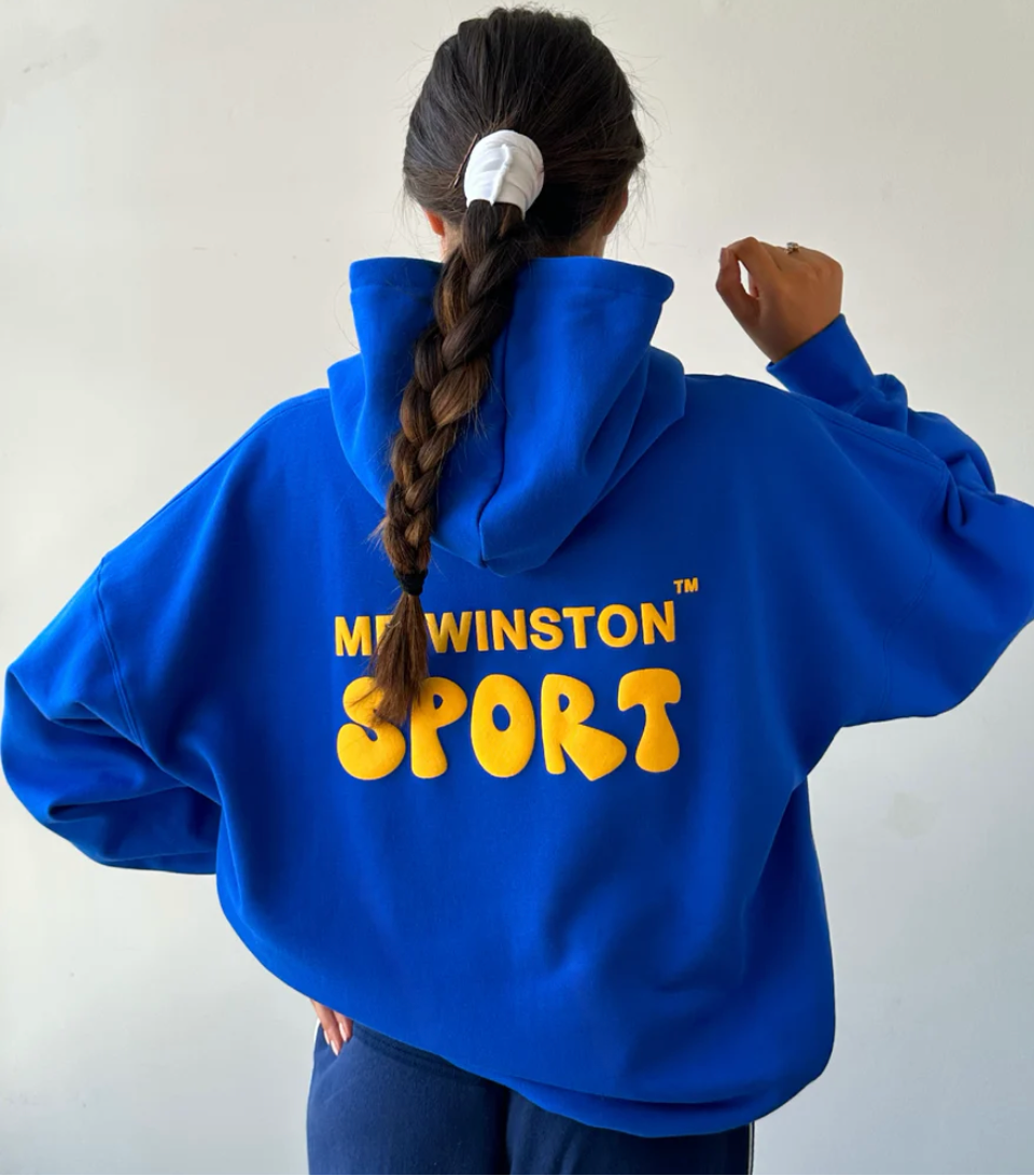 Mr Winston Co Puff Hooded Sweat 'Mango' – DSUPPLIED